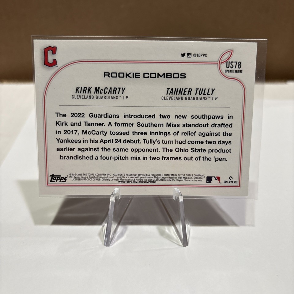 2022 Topps Update Series - Rookie Combos Tanner Tully, Kirk McCarty # ...