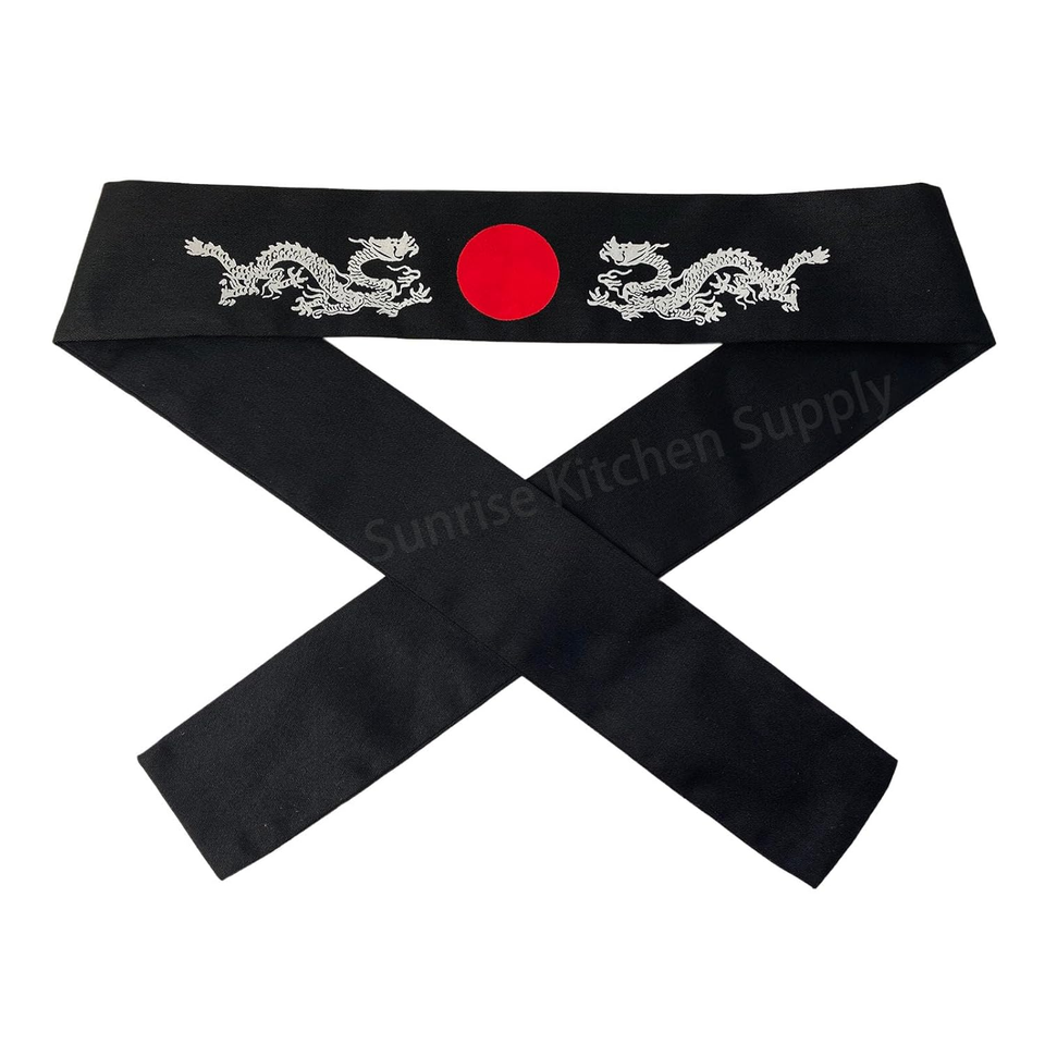 Japanese Sushi Chef Hachimaki Karate Headband - Black Dragon ...