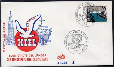 009 - Germany 1964 - German Cities - Kiel - FDC | eBay