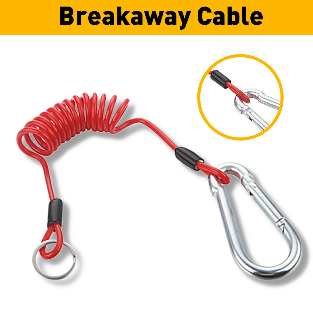 6ft Breakaway Trailer Cable Trailer Spring Safety Rope Coiled Brake ...