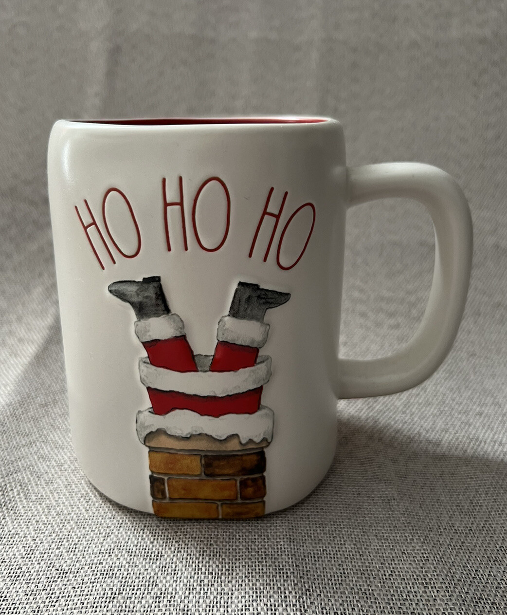 Rae Dunn HO HO HO Mug Upside Down Santa Chimney Mug Christmas Mug Brand ...