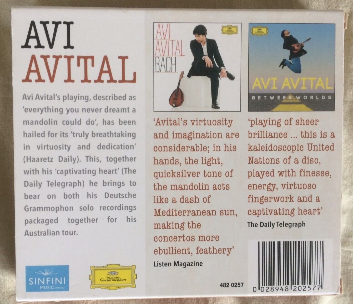 Avi Avital plays Bach & Between Worlds Deluxe Edition 2xCD, As New/VGC Free Post | eBay