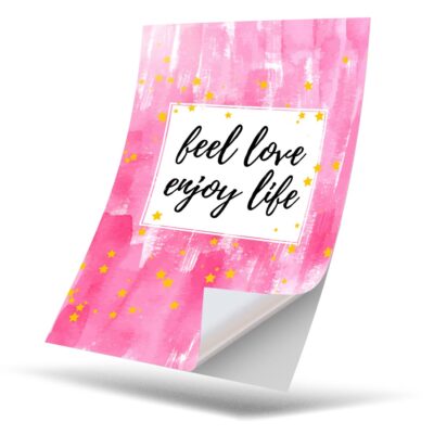 1 x Vinyl Sticker A4 - Feel Love Enjoy Life Positive Thinking #8716 ...