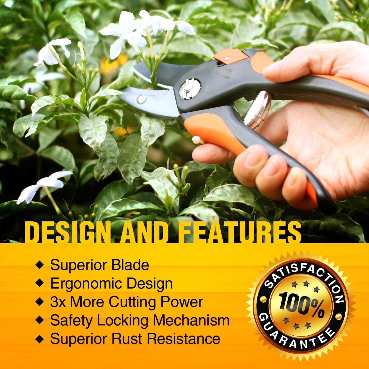 Apthrill 8" Professional Anvil Pruning & Garden Shears, Hand Pruners ...