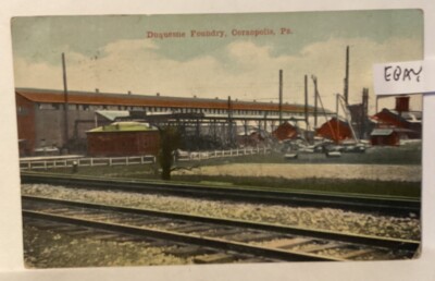 1912 CORAOPOLIS PA DUQUESNE FOUNDRY NEAR PITTSBURGH RARE UNDIVIDED BACK ...