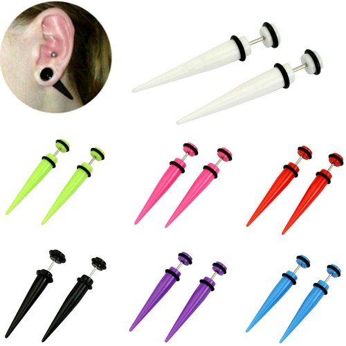 1 Pair Illusion Ear Fake Cheater Stretcher Rivet O-ring Taper Plug ...