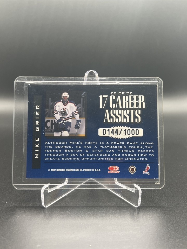 1997-98 Donruss Limited Fabric of the Game #22 Mike Grier M 0144/1000 ...