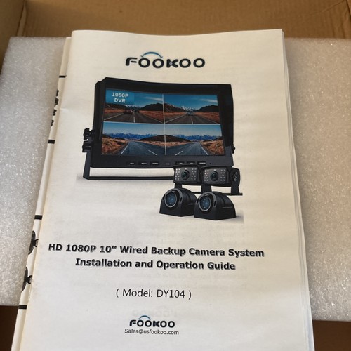 Fookoo HD 1080P 10" Wireless Backup Camera System, Rear View Side View ...