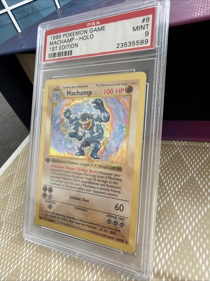Pokémon TCG Machamp Holo Card Base Set 8/102 1st Edition SHADOWLESS PSA ...