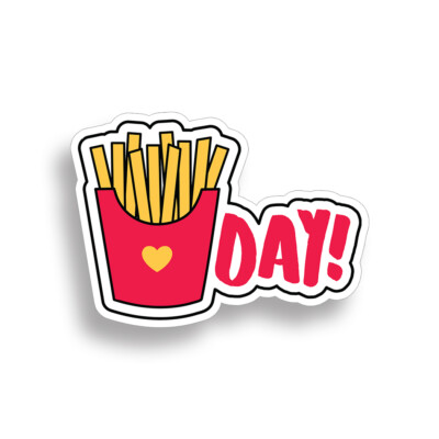French Fry Sticker Cute Friday Food Flask Cooler Laptop Car Vehicle ...