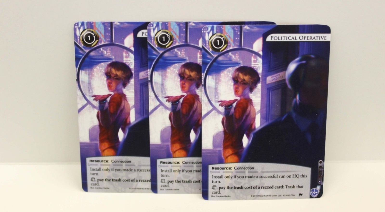 Netrunner Living Card Game LCG Promo - Alt Art Political Operative x3 ...