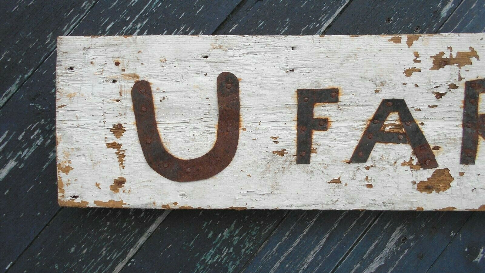 ANTIQUE 19th CENTURY FARM MADE TIN AND WOOD FARRIER SIGN | eBay