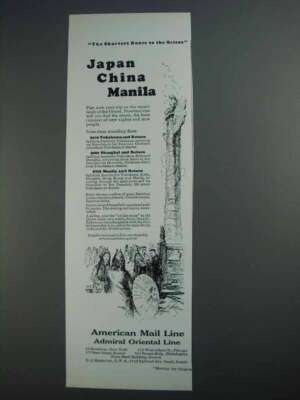 1927 American Mail Line Cruise Ad - Japan China Manila | eBay