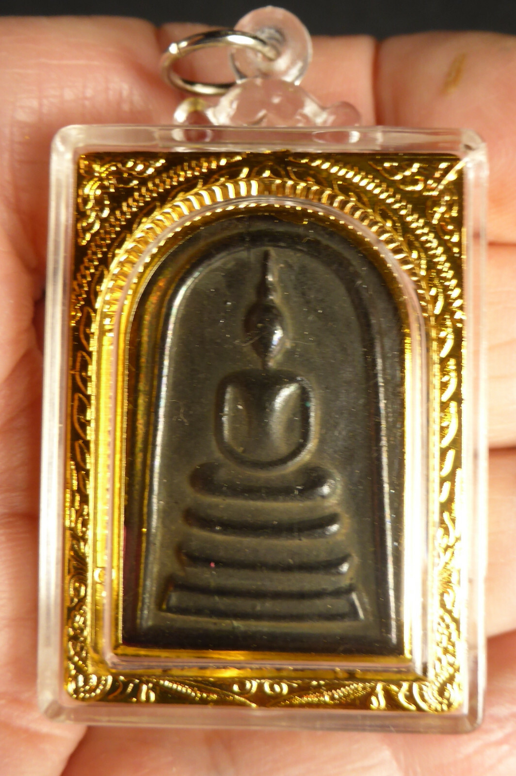 REAL LEK LAI Black Jewel of Thailand DOUBLE SIDED PHRA SOMDEJ Buddha ...