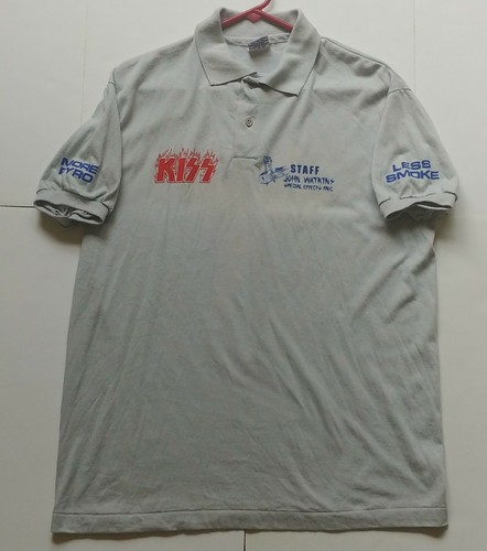 Vintage KISS Band Farewell Tour Pyro Concert Crew Shirt GENE SIMMONS ...