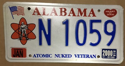 license plates Alabama Atomic Nuked Veteran | eBay