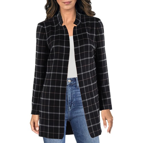 Kasper Womens Black Window Pane Open-Front Blazer Jacket 12 BHFO 8064 ...