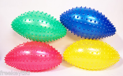 4 Knobby Massage Football Balls 9-10" Party Favors Game Sensory Therapy ...