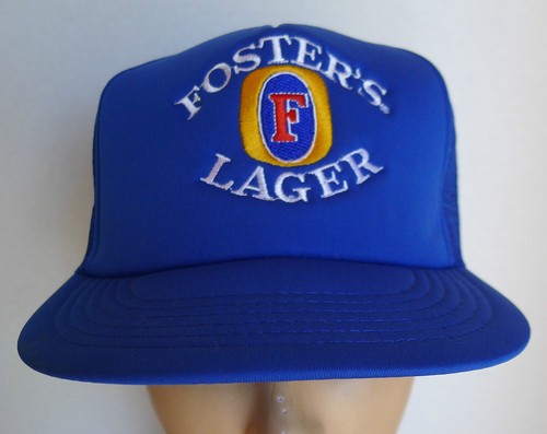 Foster's Lager Trucker Hat Cap Snap-back Blue with Embroidered Logo ...