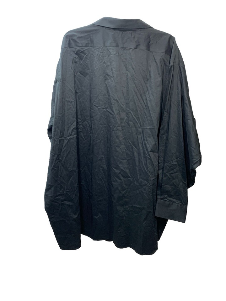 Van Heusen Black Button Up Stain Shield Big Fit Stretch Shirt Mens Size ...