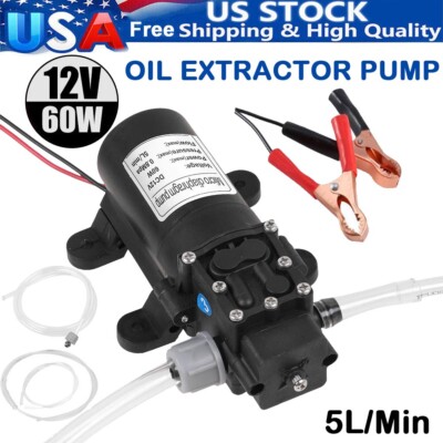 60W Electric Fuel Transfer Pump 12 Volt Oil Extractor Kerosene Car ...
