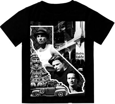 California Vatos Locos Blood T-Shirt Print On Shaka Wear Heavyweight ...