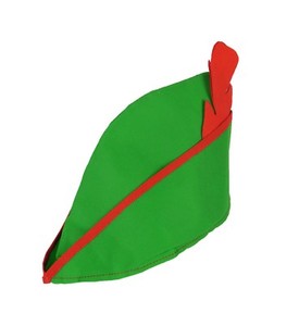 Peter Pan Robin Hood Green Hat Cap Red Feather Hook Fairytail Panto ...
