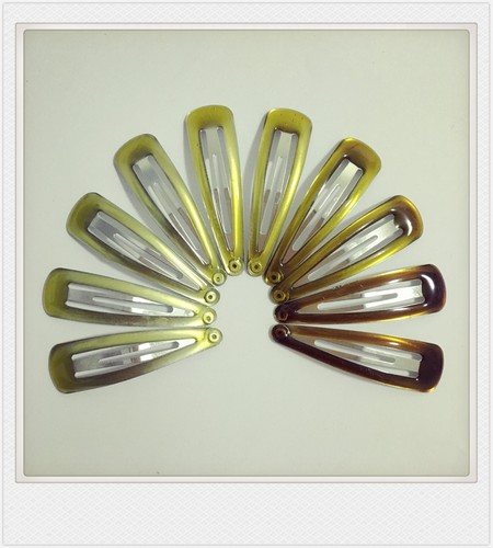 10 PCs Progressive Yellow Hair Clips School Snap Clip Women Barrette ...