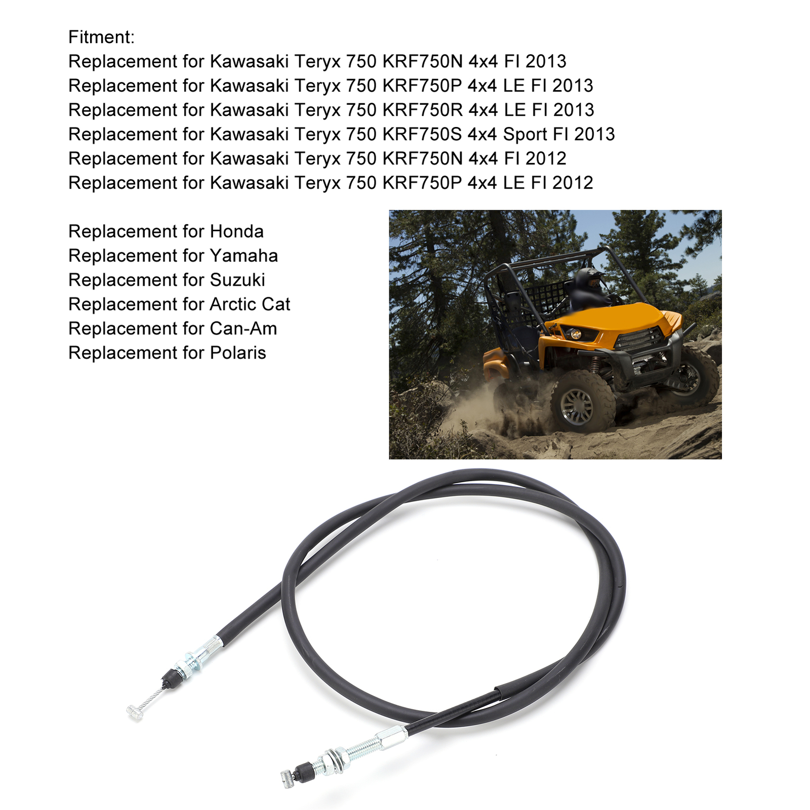 Front Differential Lock Cable 54010‑0112 Replacement For Teryx 750 | eBay
