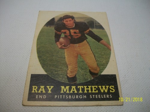 1958 Topps ~ #78 Ray Mathews ~ Pittsburgh Steelers | eBay