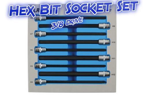 HEX ALLEN 200mm Long Bit Socket Set 3/8 DRIVE IN FOAM 8pc 4mm - 12mm | eBay