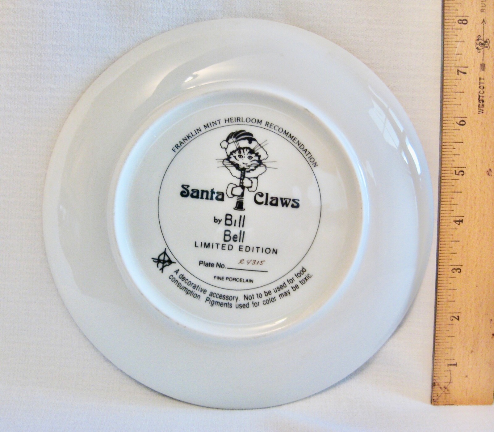 BILL BELL Santa Claws & Ave Meow-A Collector Plates Cat Kitten Franklin ...