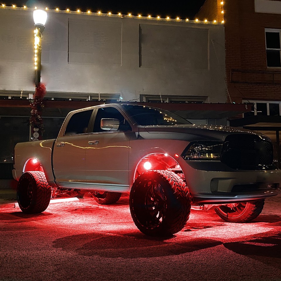 Set of 100 Red LED Rock Light Kit Off-Road Truck UTV Underbody Wheel ...