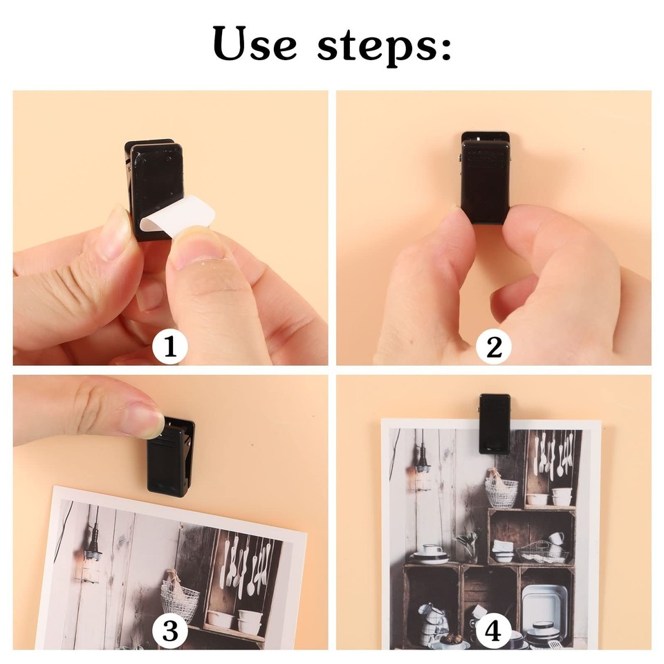 20 Pieces Self Adhesive Clips, Tapestry Hangers Clips Sticky Clips Wall ...