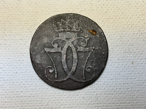 DENMARK 1771 1- SKILLING Copper Coin, Christian VII KINGDOM, KM ...