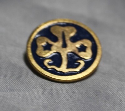 Vintage Enamel Girl Scout Blue & Goldtone World Trefoil Pin Clover ...