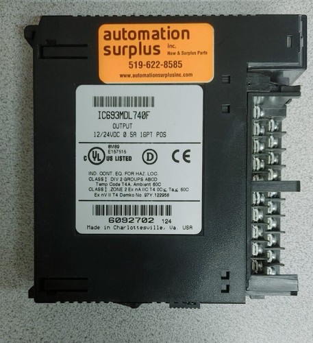GE 90-30 IC693MDL740 SER. C, F OUTPUT 12/24VDC .5A 16PT POS QUANTITY ...