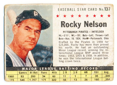 1961 Post - Rocky Nelson #137 for sale online | eBay