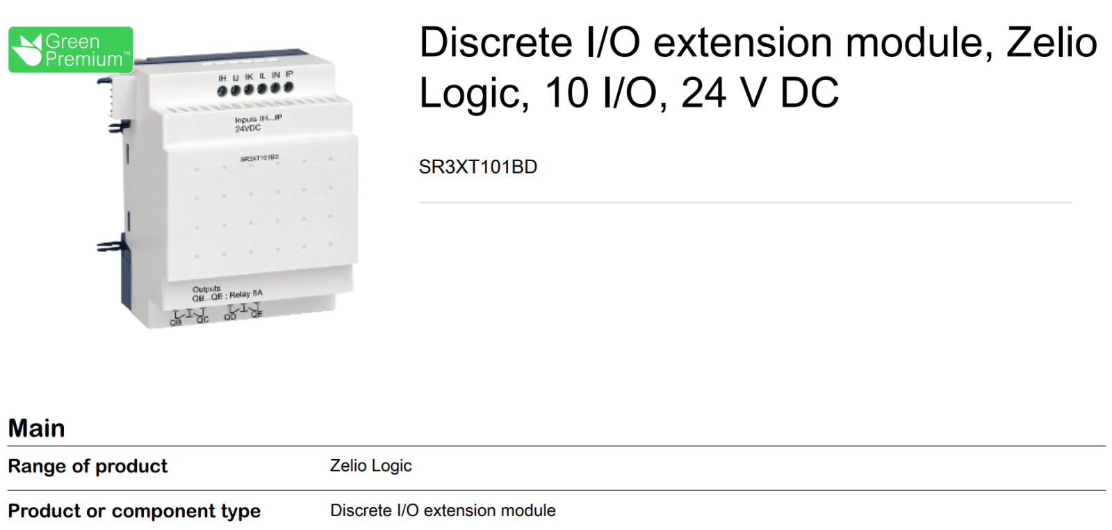 New SR3XT101BD, Discrete I/O extension module, Zelio Logic, Schneider | eBay