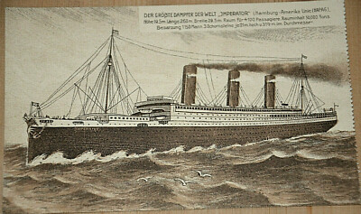 44879 Ak Seebäder Ship Der Größte Steamer the World Imperator Hapag | eBay