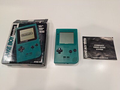 Nintendo Game Boy Pocket (Green With Box And Manual; tested great!) | eBay