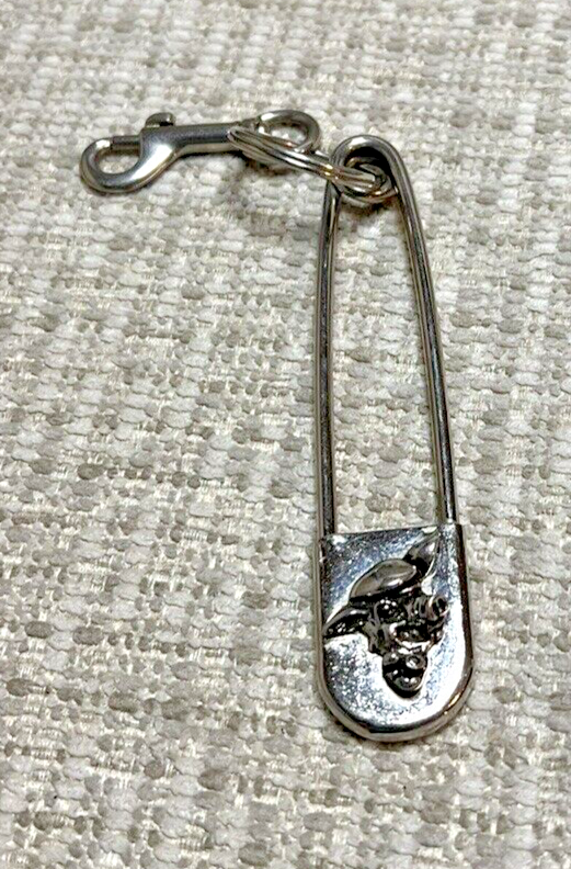 Motorcycle HOG 5" Safety Pin Keychain w/ Latch Hook Nickel Plated ...