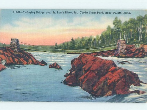 Unused Linen BRIDGE SCENE Duluth Minnesota MN H8117 | eBay