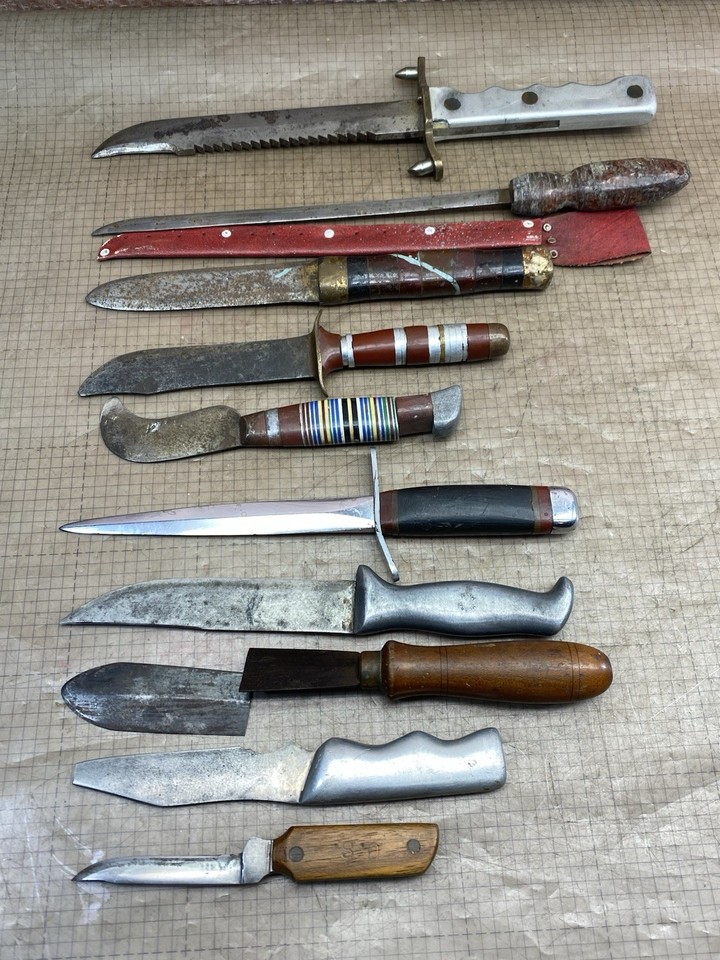 10 VTG WWII Era Moore MPLS Handmade US Military Knives Knife Aluminum ...