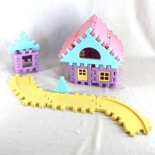 Little Tikes Wee Waffle House Pastel Blocks 23 Piece Building Set ...