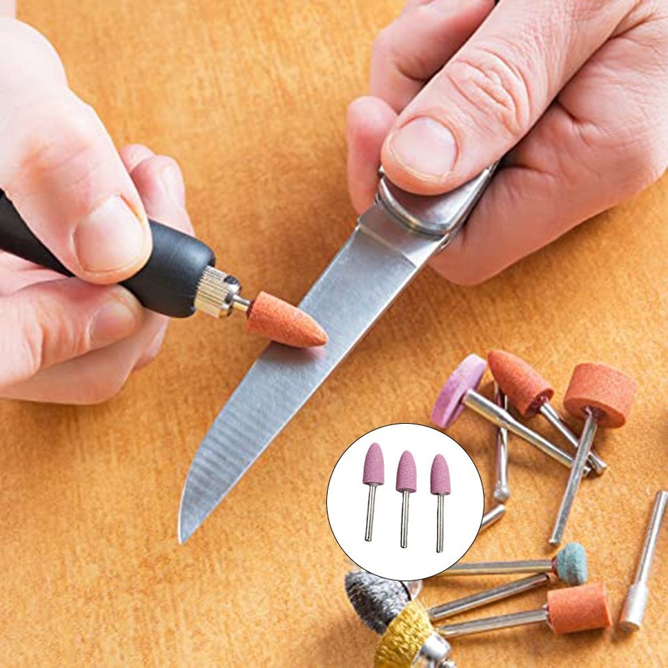 3pcs Mounted Rotary Abrasive Stones for Jewelry Nail Polishing Tool Kit ...