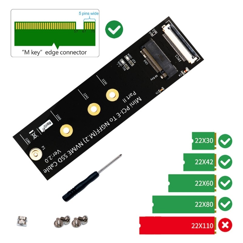 M.2 NVME Solid Disk To Mini PCIE Adapter for NVMe Solid Disk Optimized ...