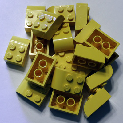 Bulk Lego Pieces: 20 Yellow 2x3 Bricks with curved top ** NEW ** LDraw ...