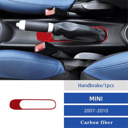 Red Interior Carbon Fiber Handbrake Panel Trim Cover For BMW MINI ...