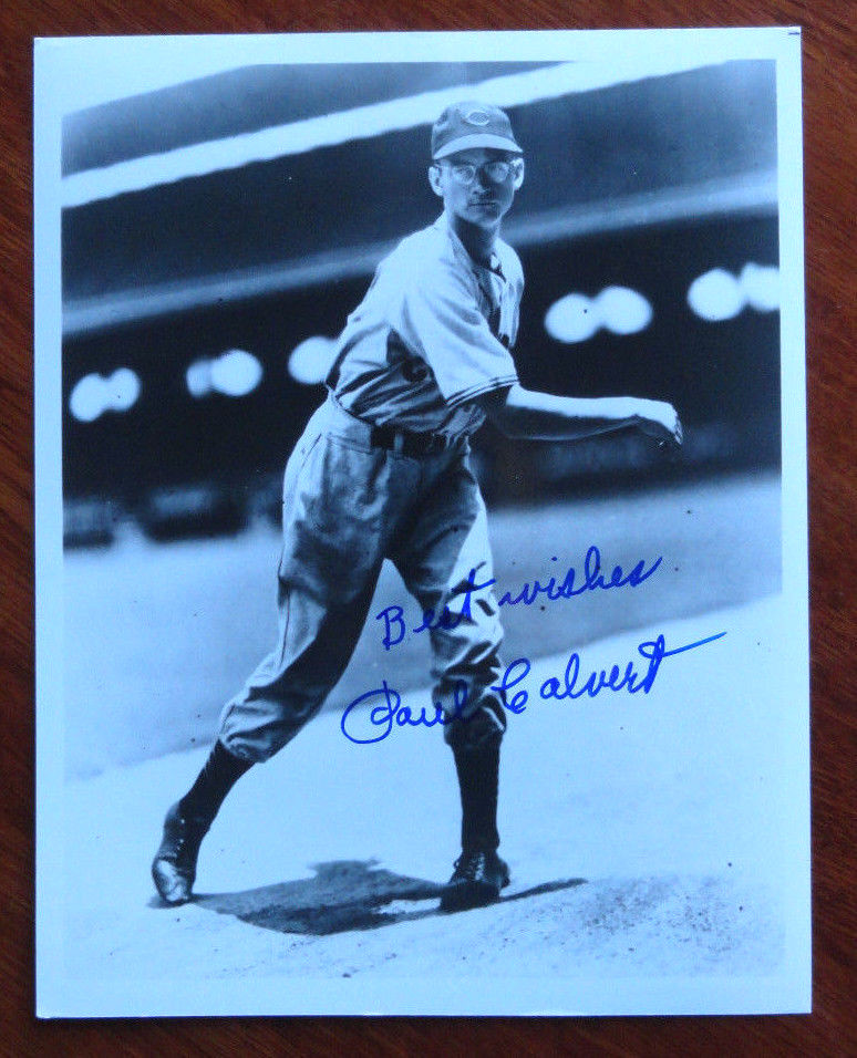 Paul Calvert Signed 8X10 Photo Autograph Cleveland Indians JSA Pre ...